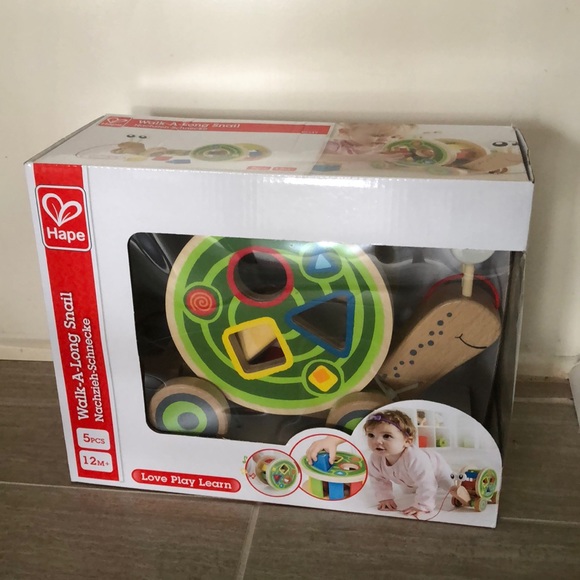Hape | Toys | Hape Walk A Long Wooden Snail Brand New In The Box | Poshmark
